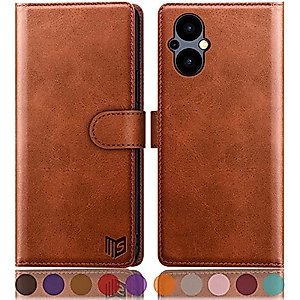 SUANPOT for Oneplus Nord N20 5G Wallet case 【RFID Blocking】 Credit Card Holder, Flip Folio Book PU Leather Phone case Shockproof Cover Women Men for OnePlus Nord N20 5G case Light Brown