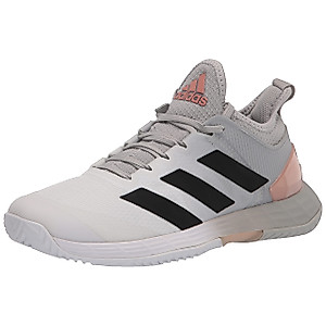 adidas Women's Adizero Ubersonic 4 Tennis Shoe, Grey/Black/White, 6.5