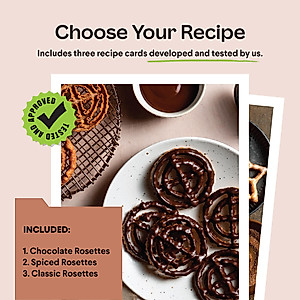 Swedish Rosettes Cooking Set - Funnel Cake Maker with Traditional Waffle Iron - Unique Gifts for Cooks Baking Set - Mini Waffle Maker Baking Kit - Cooking Gifts, Chef Gifts, Food Gift, Hostess Gift