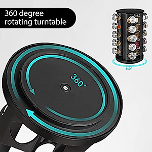 Baker Boutique Spice Rack, Spice Rack Organizer for Countertop, Rotating Spice Rack with Jars, Spinning Spice Rack Shelf, Revolving Spice Rack for Kitchen (Black)