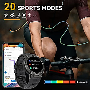 Smart Watch for Men with Bluetooth Call 1.32" HD Military Tactical Sports Watch Fitness Tracker with Heart Rate Sleep Monitor Pedometer Rugged Smartwatch Compatible with iPhone Samsung Android Phones