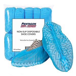 Disposable Boot & Shoe Covers | Premium Thick | Durable, Non-Slip, Treads, Water Resistant, Non-Toxic,100% Latex Free | Pack of 100