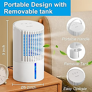 Dehumidifier,Lonxfy 36 oz Dehumidifier for Bedroom Small Dehumidifier for Bathroom RV Closet Portable Quiet Home Dehumidifiers