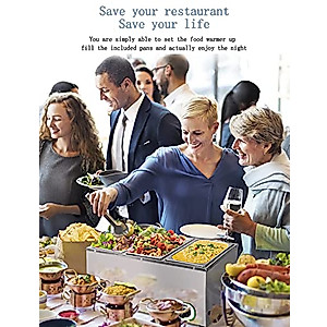 Steam Table Food Warmer 3 Pan,1200w Commercial Countertop Electric Warmers for Food,Stainless Steel Bain Marie Buffet with Lids 21qt Lage Capacity for Hotel and Restaurants