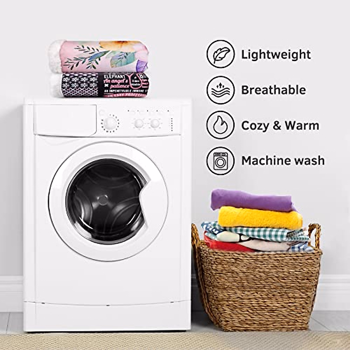 Jekeno Skulls Gifts for Women Men - Flower Floral Skull Sherpa Blanket Gift for Adult Kids Skull Lovers Halloween Birthday Christmas, Soft Black Throw Decor Bedroom Living Room Sofa Bed Couch 50"x60"