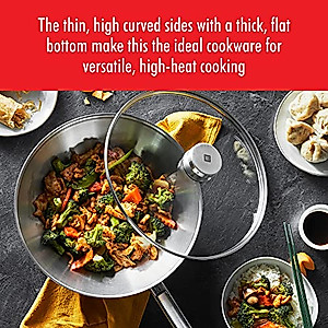 ZWILLING Plus 12-inch Stainless Steel Nonstick Wok with Lid