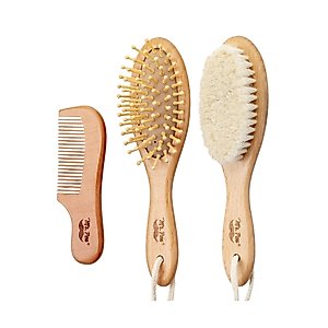 Mr. Pen- Baby Brush and Comb Set, 3Pcs, Wooden, Baby Hair Brush, Cradle Cap Brush, Baby Brush Set for Newborns, Infant Hair Brush, Baby Comb and Brush Set, Newborn Hair Brush, Baby Brushes for Hair