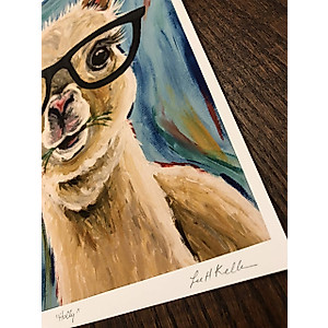 Alpaca Art Print - Alpaca Decor - Alpaca with Glasses Art - Gifts for Alpaca Lovers - Cute Alpaca Print - Alpaca Gifts - Alpaca Wall Art - Llama Art Alpaca Art from Lee Keller, Hippie Hound Studios