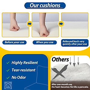 AAAAAcessories Outdoor Deep Seat Cushions 24 x 24 x 5 Inch, Waterproof Replacement Chair Cushions for Patio Furniture, Charcoal Gray