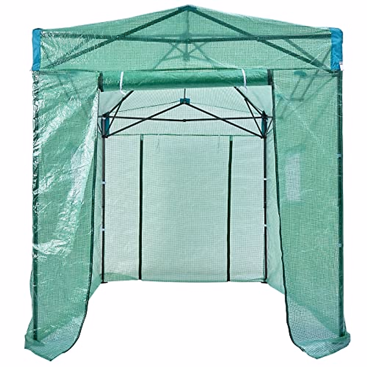 VEVOR Pop Up Greenhouse, 8 x 6 x 7.5 ft Pop-up Green House, Set Up in Minutes, High Strength PE Cover with Doors & Windows and Powder-Coated Steel Frame, Suitable for Planting and Storage, Green
