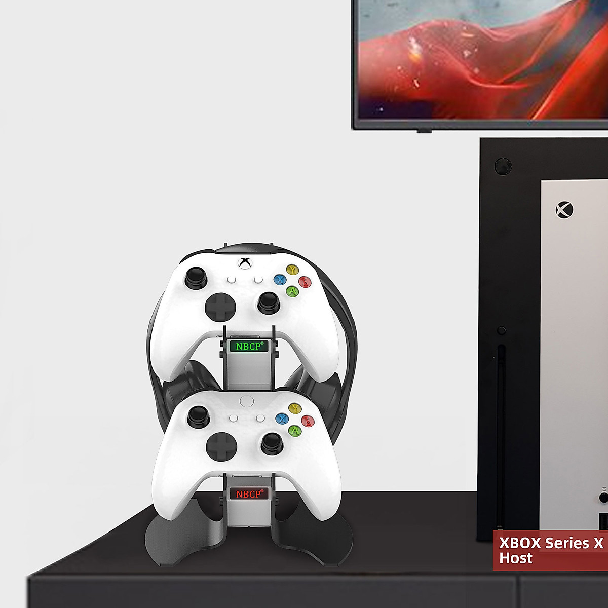 Controller Charger Dock Station for Xbox One, Fast-Speed Dual Charging Dock/Headset Controller Stand- Included 2x850 mAh Rechargeable Battery Packs (White)