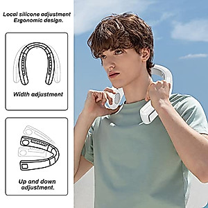 Neck Fan Portable Neck Air Conditioner Rechargeable 4000mAH Battery, Bladeless Neck Fans Neck Cooler for Women Man Personal Fan for Your Neck Cooling Device 3 Speeds Fan and Semiconductor Cooling Chip