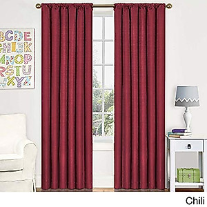 ECLIPSE Kendall Modern Blackout Thermal Rod Pocket Window Curtain for Bedroom or Living Room (1 Panel), 42" x 84", Charcoal, 1 Panel