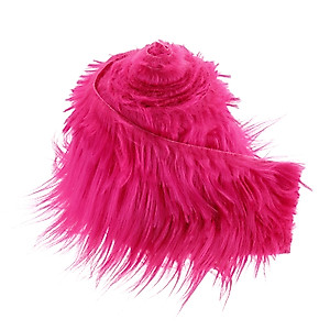 DMiotech 4"x60" Hot Pink Faux Fur Fabric for Crafts, Fluffy Faux Fur for DIY Projects, Gnomes, Animal Costumes, Cushions