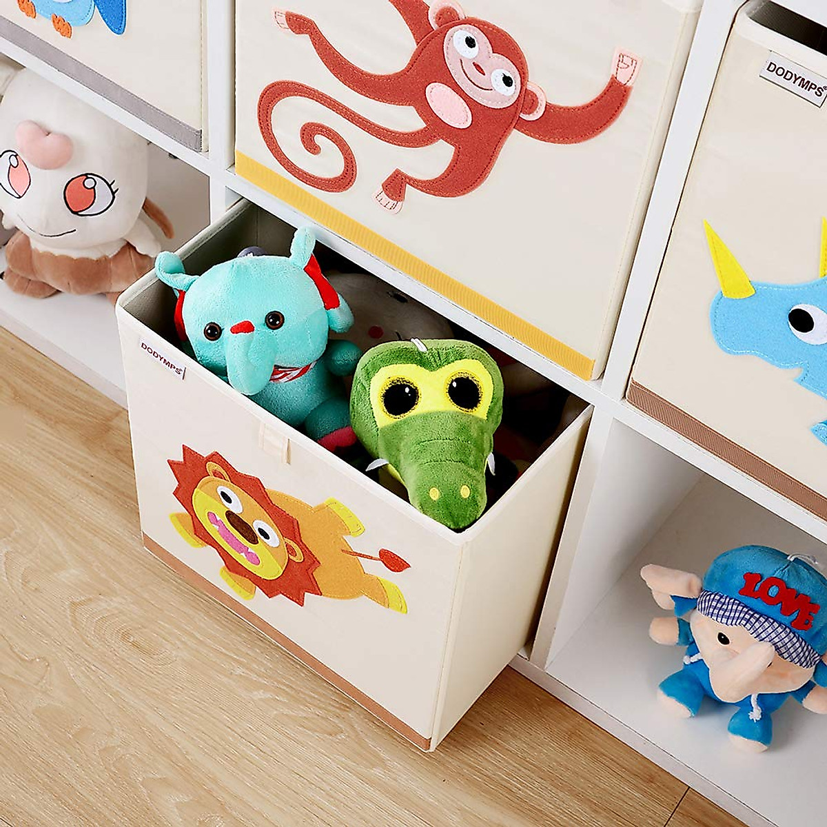 DODYMPS Foldable Animal Toy Storage Bins/Cube/Box/Chest/Organizer for Kids & Nursery, 13 inch (Cute Triceratops)