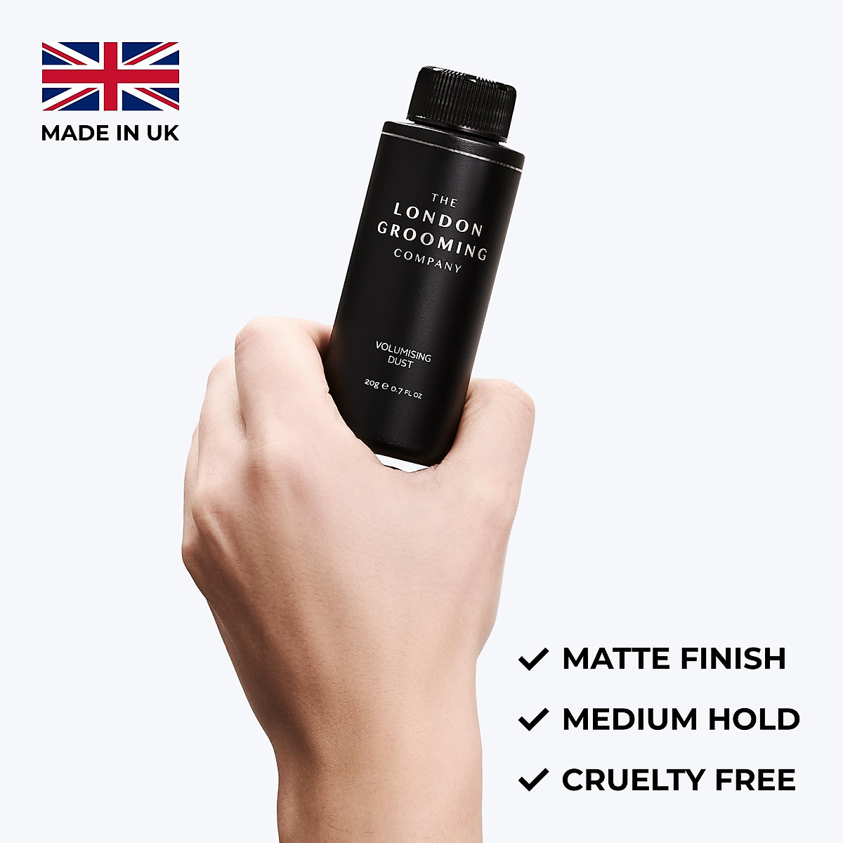 The London Grooming Company - Matte Hair Powder for Men | Mens Hair Powder | Texture Powder for Styling | Medium All-Day Hold 0.7 Ounces (20 grams)