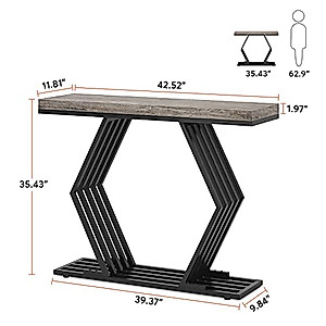 LITTLE TREE Modern Entryway Console Table,Black+Gold