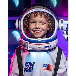 AEROSQUAD Kids Astronaut Costume with Helmet, NASA Space Helmet Suit for Kids & Adults with LED Lights, Movable Visor & Mission Sounds Astronaut Suit Kids, Role Play Halloween Dress for Boys & Girls.