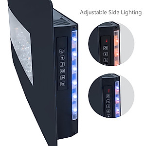 Nilecc Electric Fireplace Insert, 36" in-Wall Recessed and Wall Mounted 1500 W Faux Fireplace Fit for 2X 4 and 2X 6 Stud with Remote Control, Log & Crystal