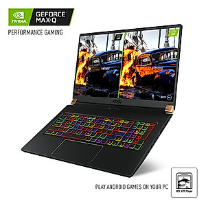 MSI GS75 Stealth-248 17.3" Gaming Laptop, 144Hz Display, Thin Bezel, Intel Core i7-9750H, NVIDIA GeForce RTX2070, 32GB, 512GB NVMe SSD, Thunderbolt 3