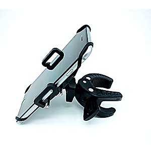 Ampcaddy Phone Holder with Clamp - Universal Cell Mount Holder for Bike, Boat, Car, Golf Cart and Stroller, fits iPhones, Samsung, Google, Motorola, LG, Lenovo Devices 4.1" - 6.2"
