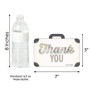 Big Dot of Happiness World Awaits - Shaped Thank You Cards - Travel Themed Party Thank You Note Cards with Envelopes - Set of 12