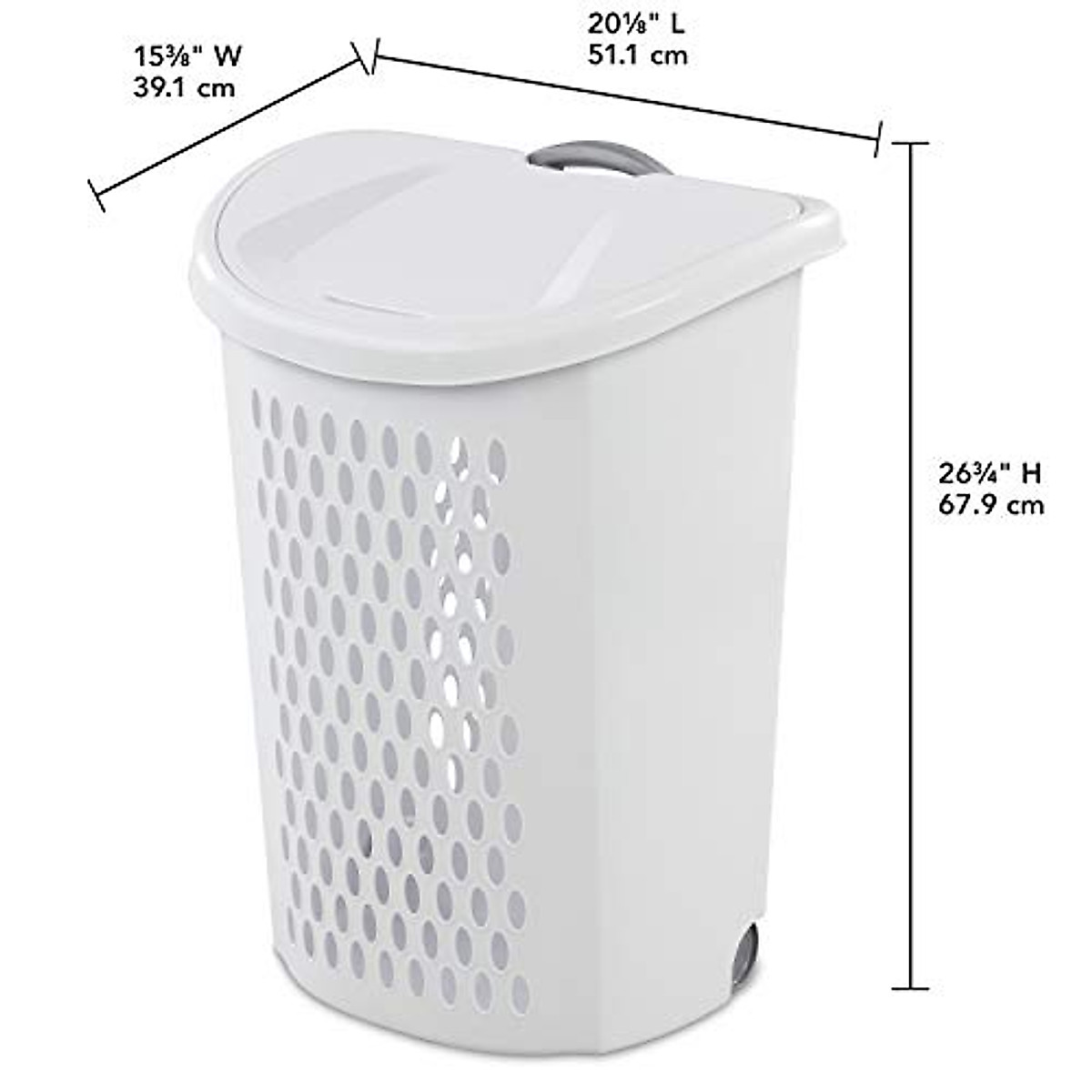Sterilite Laundry Hamper, 2 Bushel, White , Pack of 3