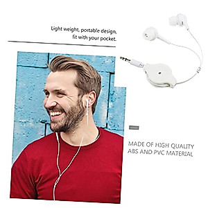 UKCOCO Wired Headphones Noise Cancelling Headphones Wired Ear Buds Headphone Wrap Noise Canceling Headphones Retractable Headphones Earplugs Earphone Soundproof Plug Sponge White