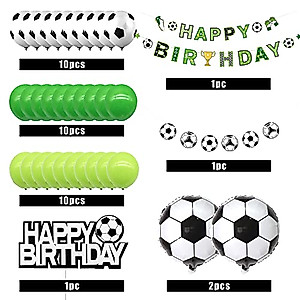 Soccer Birthday Party Decorations Soccer Happy Birthday Banner Soccer Balloons For Men’s Boy’s Soccer Birthday Party Sports Theme Party Football Theme Party Supplies