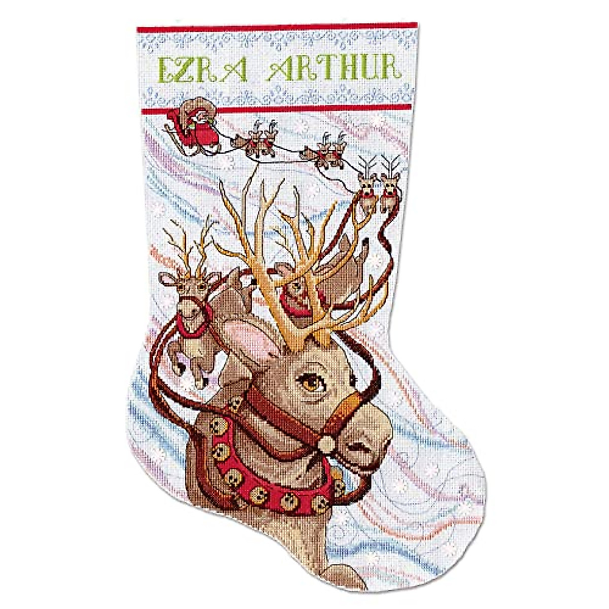 Design Works Crafts Reindeer Ride Counted Cross Stitch Stocking Kit