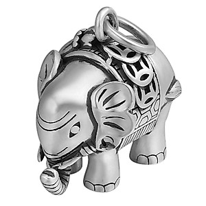 Vintage 990 Sterling Silver 3D Elephant Pendant for Men Women