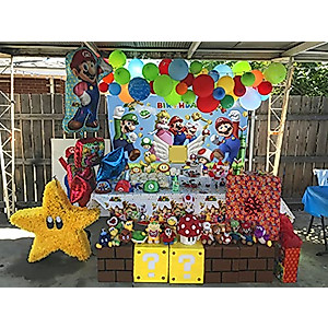 Sakurar SK Cartoon Game Bakdrop Adventure Game Video Cartoon Coin Kart Game Princess Peach Backdrop Vinyl Birthday Party Baby Shower Decoration Background 6x4ft