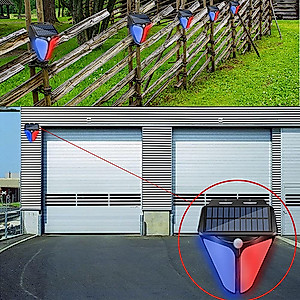 Aolyty Solar Strobe Warning Lights 90DB Alarm Outdoor,4 Working Modes Solar Power Motion Sensor Alarm Light,IP65 Waterproof Security Siren Light for Pasture,Home,Farm,Barn,Villa,Yard