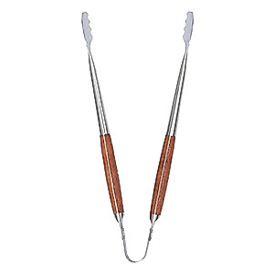 BBQGuys Signature 4-Piece Stainless Steel W/Wooden Handles Tool Set - BBQ-4PCW-TST