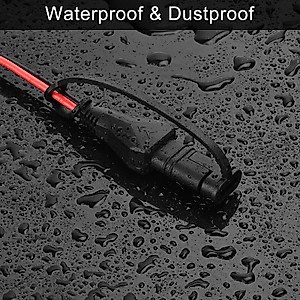 SUNER POWER Waterproof SAE Alligator Clips Cable, SAE Plug to Battery Clamp Cord with 10A Fuse, Perfect for Solar Panl Car Marine Motorcycle - 5FT/16AWG