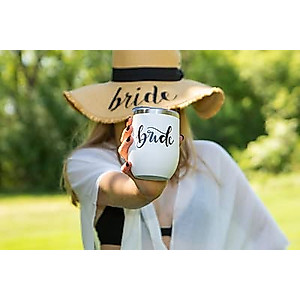 Funky Junque 12 OZ Insulated Wine Tumbler - I'll Bring the Wine (White/Violet)