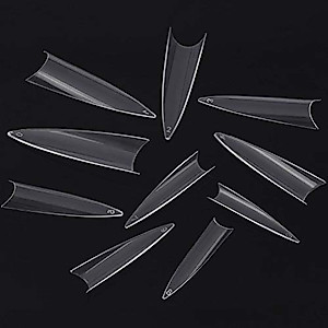 600Pcs Stiletto Nail Tips for Acrylic Nails Long False Nails Clear Fakes Nails Half Cover False Nail Tips