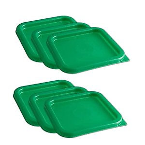 Cambro Small Polyethylene Square Lids for 2 and 4 qt. Food Containers, 6 Pack