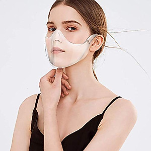 MAXRIENY Clear Face Shield, Face Shield Reusable Plastic Face Shield and Breathable Transparent Face Shield for Women 5.4x5.7in