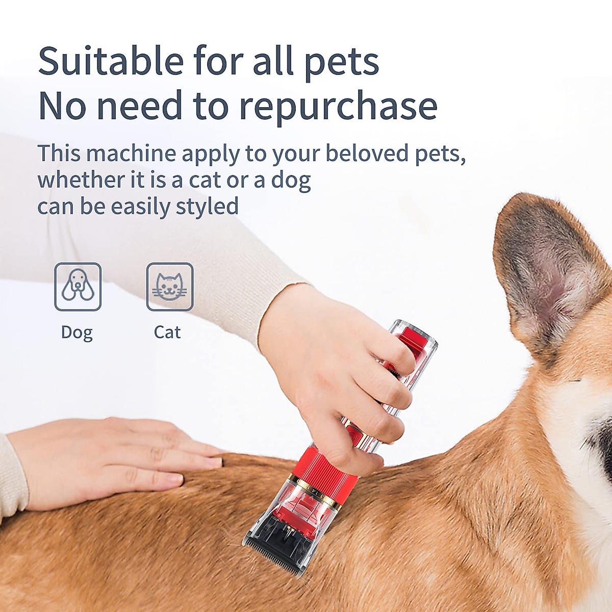 Cat Grooming Clippers, Professional Cat Grooming Kit, Cordless Dog Clippers for Thick Coats, Dog Hair Trimmer, Low Noise Dog Shaver Clippers, Quiet Pet Hair Clippers Tools for Dogs Cats