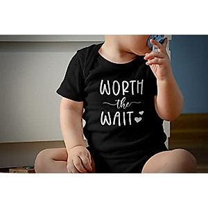 Luxxology Worth The Wait Baby Infant Bodysuit, Red 12M