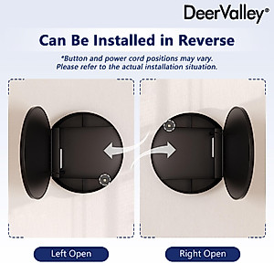 Deer Valley 24'' Round Medicine Cabinet with Mirror and Lights, Led Medicine Cabinet Mirror for Bathroom with Defogger, Metal Framed Electrical Outlet, Stepless Dimmable, Wall Mounted Medicine Cabinet