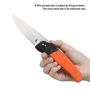 Kizer In-Yan Everyday Carry Pocket Knife, 3.8 inch N690 Steel Drop Point Blade, Black&Orange G10 Handle with Pocket Clip, V4573N2