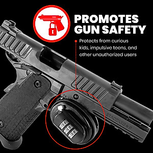 INNOVATEX Gun Trigger Lock Set Heavy-Duty 3 Digit Combination Lock for Handguns, Rifles, Pistols, Shotguns, and Firearms, Home and Travel Gun Safety Accessories, Solid Steel, 3-Pack