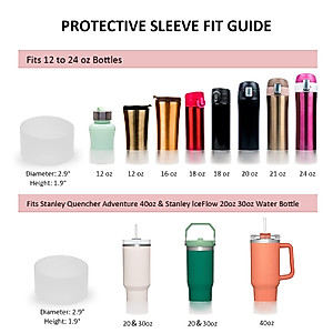 Coyuger 2pcs Silicone Cover for Stanley Quencher Adventure H2.0 40 oz Tumbler, Protective Silicone Boot, Stanley accessories (Clear)