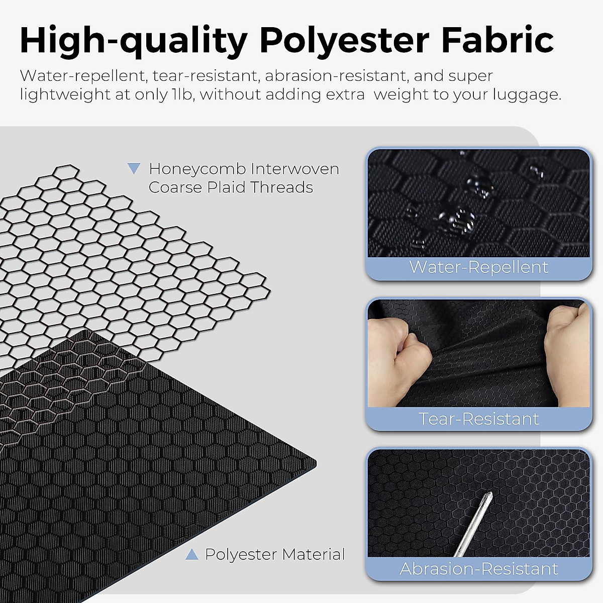 Fmeida 65L Duffle Bag with Shoes Compartment, Foldable Travel Duffel Bags for Men Women, Large Packable Travel Bag Water-Repellent & Tear-Resistant (Black)