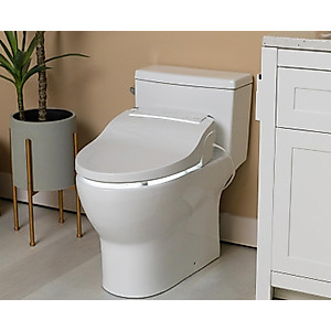 ALPHA BIDET JX2 Elongated Bidet Toilet Seat Bundle with UX Pearl Elongated Bidet Toilet Seat, Endless Warm Water, LED Nightlight, Stainless Steel Nozzle
