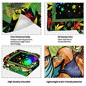 Socira Weed Blanket, Marijuana Gifts Flannel Sherpa Blanket, Large Leaf Blanket Soft Bed Blanket,Cozy Fleece Throw Blanket for All-Season,Weed Stuff Sheets for Bedroom Living Room 60''X80''