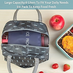 Bento Box Adult Lunch Box, 37OZ Bento box for Adults Kids With Ice Pack 6 Liter Insulated Lunch Bag Set, With Built-in Utensils, Leakproof, Durable, BPA-Free and Food-Safe Materials（Mint Green）