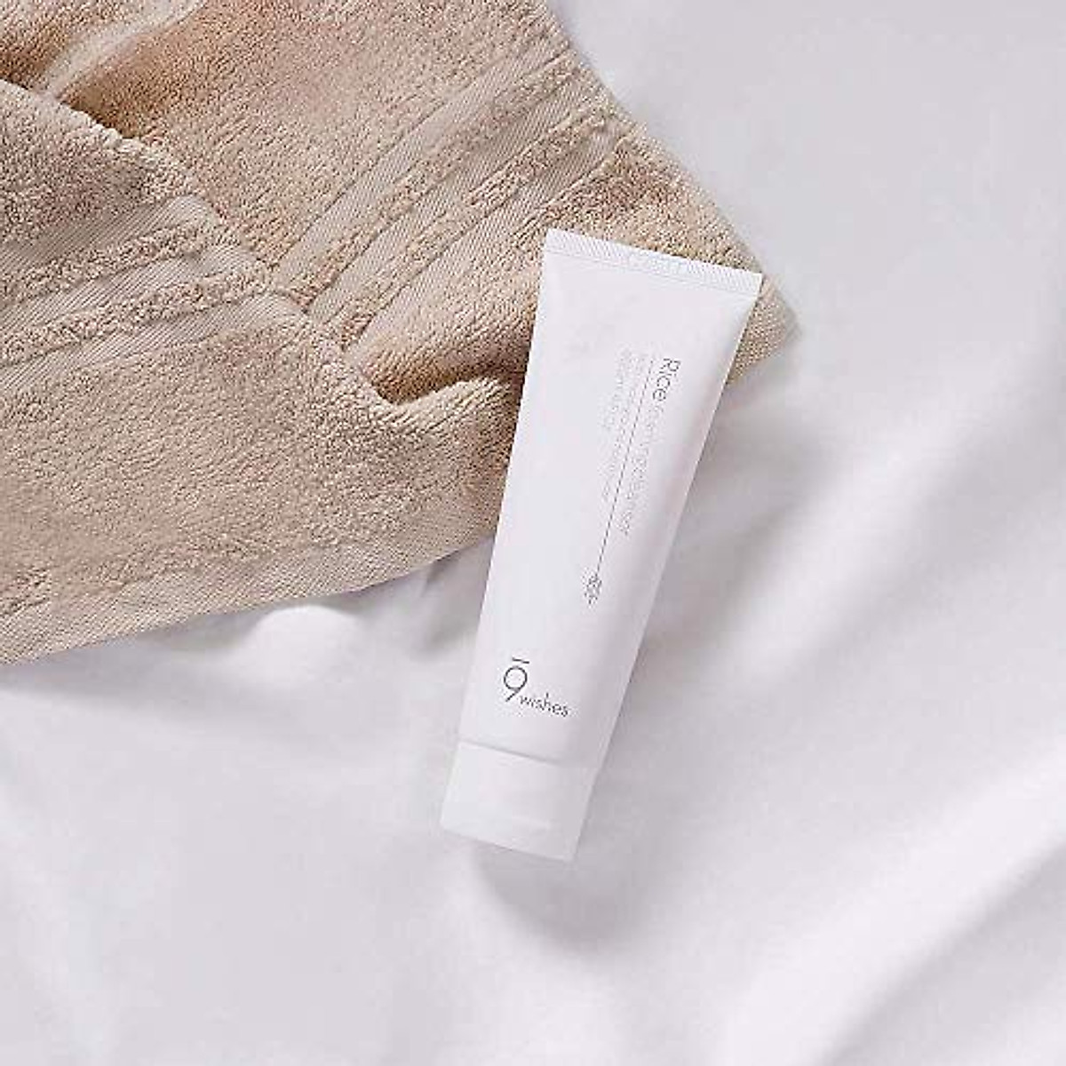 9 wishes Rice Foaming Cleanser 4.0Fl. Oz, 120ml (1 Pack) Non-Drying Mineral Face Cleansing - Gentle Exfoliator without Irritation - Rice Bran Extract and Rice Powder - Korean face wash